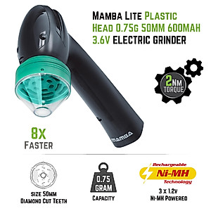 Mamba Lite 0.75g All-Plastic Head Electric Portable Herb Grinder. USB Rechargeable Powered for Easy One Handed Machine Grinding (Gray)