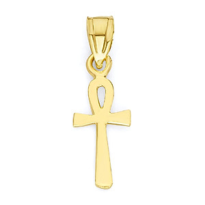Generic 10k Gold Ankh Pendant, Symbol of Life Jewelry Gifts for Her, Egyptian Cross Protection Charm, Yellow, 2042-37 10k