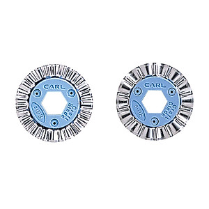 CARL 15052 Bidex 1 Deckle/1 Victorian Blade Set for Personal/Professional Rotary Trimmers - Blue