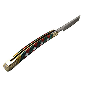 Old Ram Collection Barber Straight Razor Style Manual Folding Knife.. (Red)