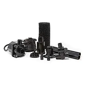 Spaces Places FR400 500 GPH Submersible Kit with Prefilter and Nozzles Pump for Indoor and Outdoor, Koi Ponds, Fountains, Water Gardens, Black