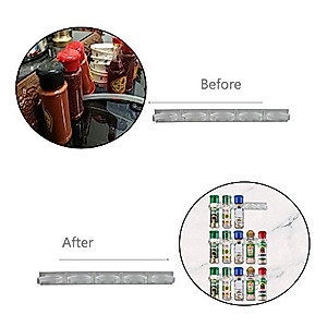 CaoXiong 4 Pack 20-Clips Wall Mounted Kitchen Spice Jar Rack,Organizer Rack,Seasoning Jar Storage Holder,Bottles Clip,Cupboard Spice Rack Shelf Cabinet Organizer Door with Adhesive Tape