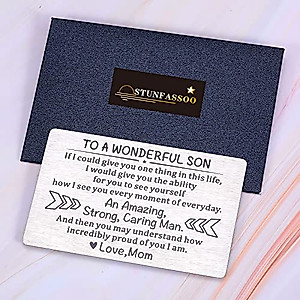 Stocking Stuffers for Men Son Gifts from Mom Graduation Gifts for Him Christmas Gifts for Men Adult Son Stocking Stuffers for Teens Boy Gift Ideas to My Son Birthday Card 21st Birthday Wallet Card
