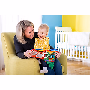 Lamaze Peek-A-Boo Forest Soft Baby Book - Clip-On Cloth Book - Washable Crinkling Fabric Pages for Sensory Play - Teething and Learning Toys for Babies - 6 Months and Up