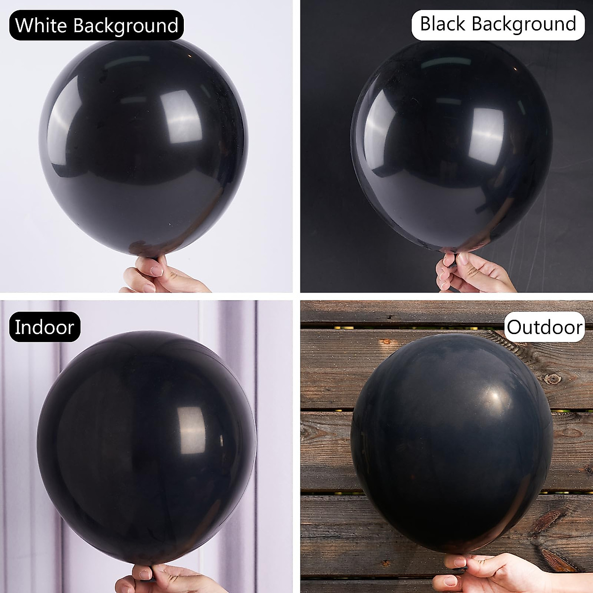 PartyWoo Black Balloons, 127 pcs Matte Black Balloons Different Sizes Pack of 36 Inch 18 Inch 12 Inch 10 Inch 5 Inch Black Balloons for Balloon Garland or Balloon Arch as Party Decorations, Black-Y18