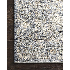 Loloi Pandora Collection Distressed Persian Vintage Area Rug, 9'6" x 12'5", Blue/Gold