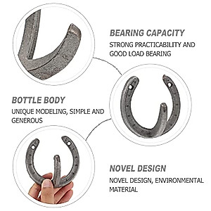 Happyyami Coat Hooks 4pcs Vintage Wall Hanger Cast Iron Horseshoe Hooks Heavy Duty Clothes Hanger for Hanging Coat Hat Key Towel