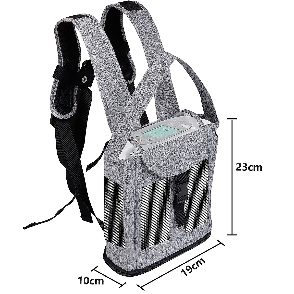 Yxmeiguo Lightweight Portable Oxygen Concentrator Backpack for G3 Unit, Breathable & Comfortable POC Carrying Bag with Mesh Panels, Water Resistant Oxygen Backpack (GRAY)