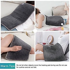 Heating Pad for Back Pain Relief，Electric Heating Pads for Cramps,Hot Heated Pad for Back Pain Muscle Pain Relieve Dry & Moist Heat Option Auto Shut Off Function