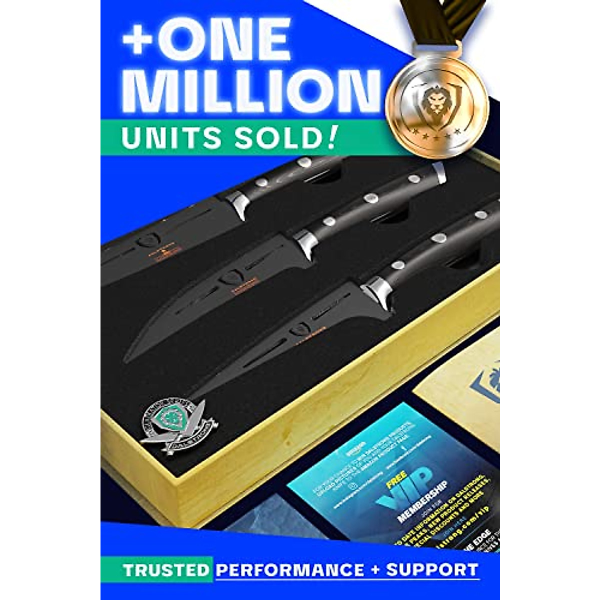 Dalstrong Fruit & Vegetable Paring Knife Set - 3 Piece - Gladiator Series Elite - Forged German High-Carbon Steel - Sheaths Included - Carving and Detail Knives Set - Kitchen Knife - NSF Certified