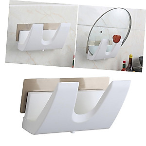 SHOWERORO Cabinet Door Storage Mount Pot Lid Holder Pot Lid Organizer Sucker Lid Rack Pan Cover Rack Drain Storage -mounted White Storage Rack Lid Rack