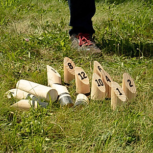 Finska | Portable Outdoor Lawn Game | Unique, Traditional Family Game | Premium Wooden Tossing Game Set Perfect for Parties, BBQs, Cookouts, Yard Activities | Comes with Carrying Crate