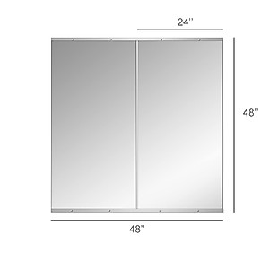 Delma Home Gym Mirror, 48''x24''x2PCS, large Full Body Mirror for Yoga, Glass Frameless Mirror for Wall Mounted, Wall Mirror for Home Gym, Garage, Bedroom, Bathroom (Glass - 48''x24'' - 2PCS)