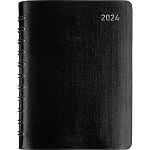 2024 Office Depot® Brand Weekly/Monthly Planner, 4" x 6", Black, January to December 2024, OD711500