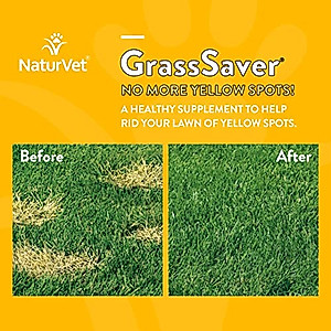 NaturVet GrassSaver| Wafers for Dogs – Help Keep Grass Green, Rid Your Lawn of Yellow Patches Caused by Dog Urine| No More Yellow Spots| DL-Methionine & Enzymes – 300 Ct