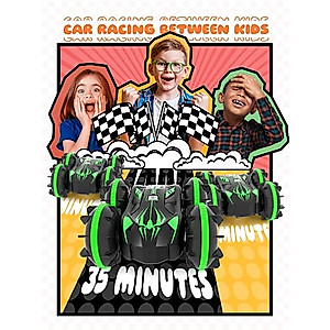 MARVTOWN Amphibious Remote Control Car, 4WD 2.4GHz Waterproof RC Car with 360° Flip and Low Battery Alarm, All Terrain Water Beach Pool RC Boat Toy for Boys and Girls of Age 6-12