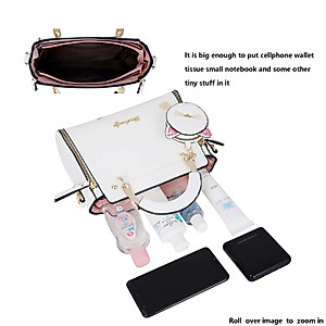 Qiayime Women Fashion Handbag Purses Luxury Designer Crossbody PU Leather Satchel Shoulder Messenger Bags Tote Cat Purse (white)