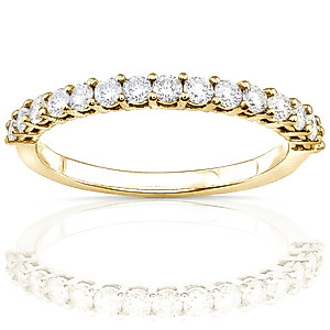 Kobelli Straight Diamond Band 1/2 carat (ctw) in 14kt Gold, White Gold, Size 5.5