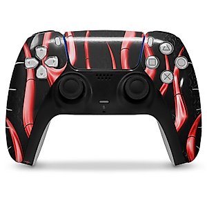 WraptorSkinz Skin Wrap compatible with Sony PS5 DualSense Controller Metal Flames Red (CONTROLLER NOT INCLUDED)