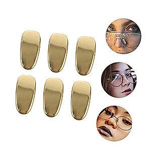 Healeved 6pcs Glasses Pads Fittings Universal Slip Pad Gasket Eyeglass for Accessories Eyeglasses Cushion Replacement Golden Supplies Kits and Nose Metal Anti- Re Sunglasses Support