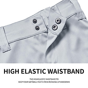 QBK 2T/3T/4T/5T/6T/7T Toddler Boy's Knicker Baseball Pants with Side Piping/Braid（Grey 3T）