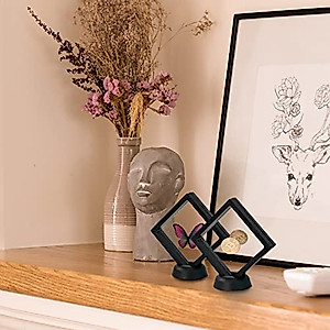 Msoesticc.dl 24Pcs 3D Floating Display Case, Transparent PE Film Jewelry Storage Box for Ring Earring Necklace Bracelet - Dustproof & Portable (3.5 x 3.5 x 0.8 Inches)