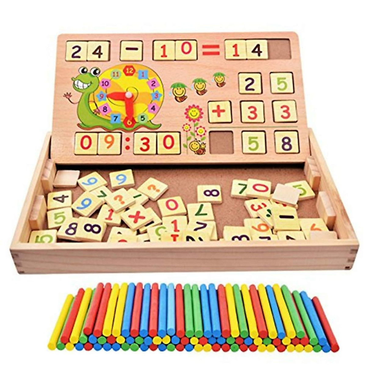 DANNI Montessori Baby Math Teaching Aids Multifunctional Math Operation and Drawing Box Learning Preschool Early Childhood Educational Toys