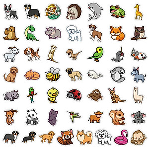 300Pcs Cute Animal Stickers for Kids, Kawaii Stuff Water Bottle Stickers Pack Vinyl Waterproof Vsco Laptop Skateboard Stickers Aesthetic Computer Phone Stickers for Kids Teens Girls