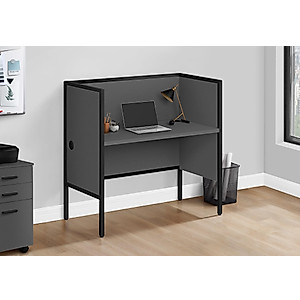 Monarch Specialties I 7734 Office Cubicle, 48" L, Desk, Work, Commercial Grade, Grey Laminate, Black Metal