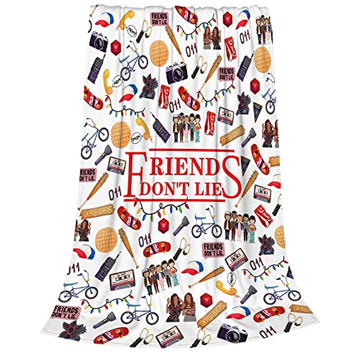 NEDOIAA Friends Blanket Flannel Throw Soft Lightweight Blankets for Men Women Boys Gifts Room Chair Bed Home Decor 50'x40', White, 50*40in