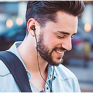 Noise Isolating Wired Earbuds Headphones Earphones w/Microphone Compatible with Samsung Galaxy S10 S9 Plus Note 9 A10e A11 A12 A13 A03S A31 A51 A52 A71 Blu G91 Moto LG 3.5mm Cell Phone Computer -Black