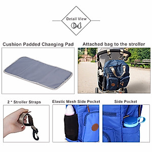 Baby Diaper Bags Backpack Designer for Dads Mom Twins Multi-function Large Tote (Dark Navy)