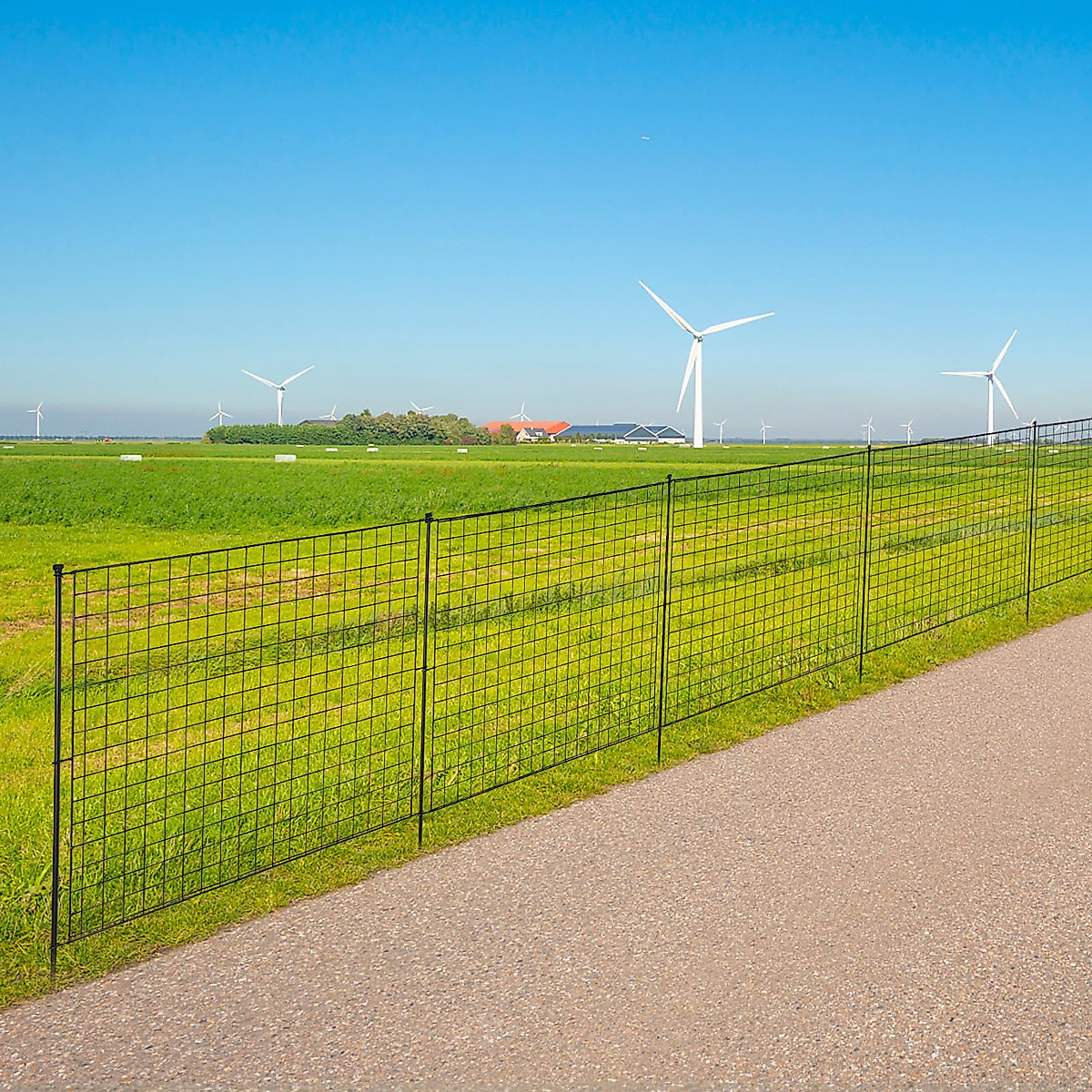 4 Pack Metal Garden Fence Panels Barrier 25in Wire Fences Pet Fence Kit Outdoor Heavy Duty Tall Outdoor Landscape Patio Yard Fencing Border Animal Barrier