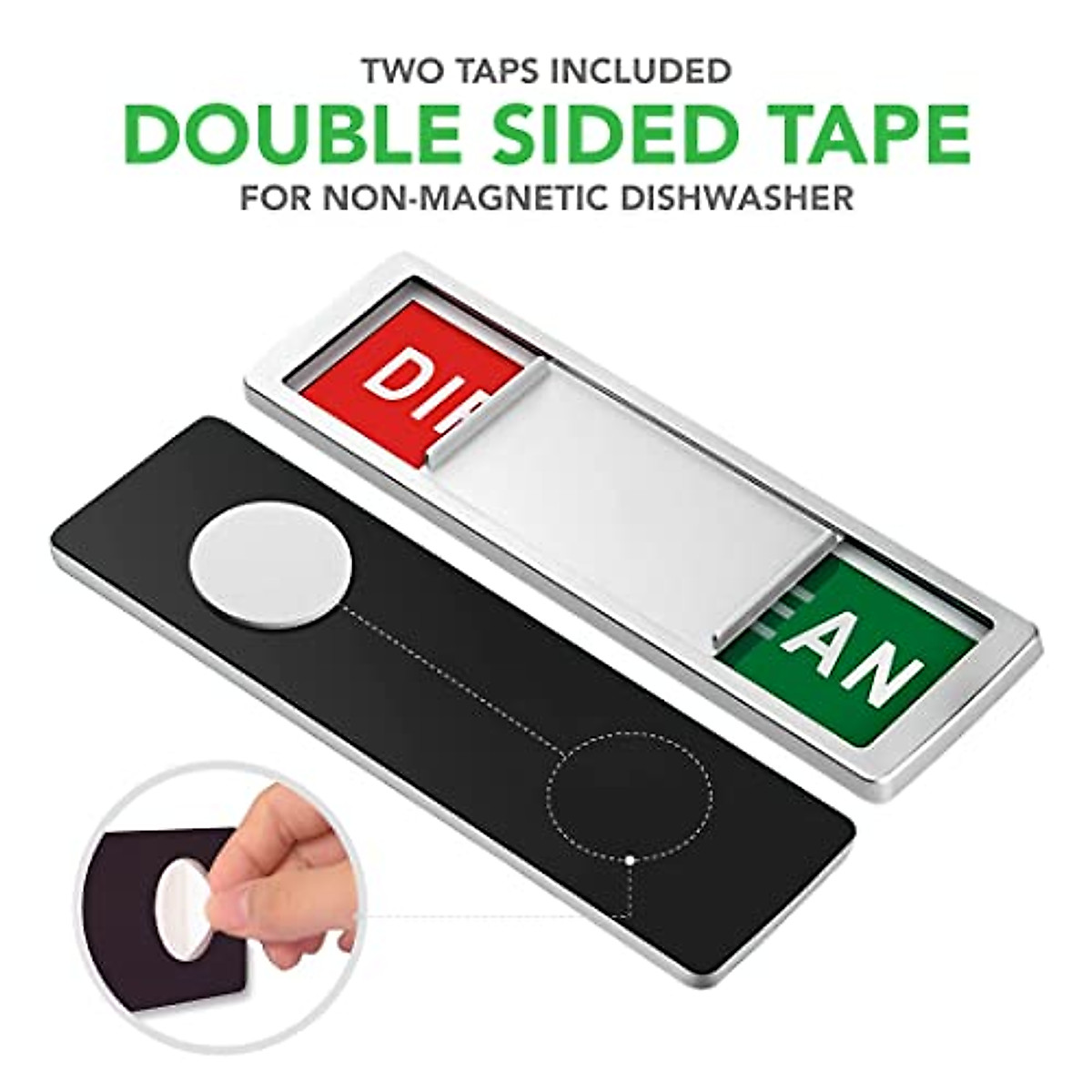 Dishwasher Magnet, Clean Dirty Sign Indicator for Dishwasher Non-Scratch Easy to Read and Strong Slide for Changing Signs, Sleek and Convenient Design, Heavy Duty Magnet with Optional Stickers