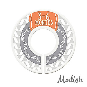 Modish Labels Baby Clothes Size Dividers, Baby Closet Organizers, Size Dividers, Baby Closet Organizers, Closet Dividers, Clothes Organizer, Boy, Woodland, Arrows, Tribal, Orange, Grey, Gray (Baby)
