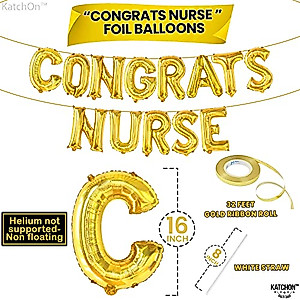 Congrats Nurse Balloons,Gold - Nurse Graduation Decorations | Congrats Nurse Party Decorations | Nurse Graduation Party Supplies | Nurse Graduation Balloons for Nurse Graduation Party Decorations 2023