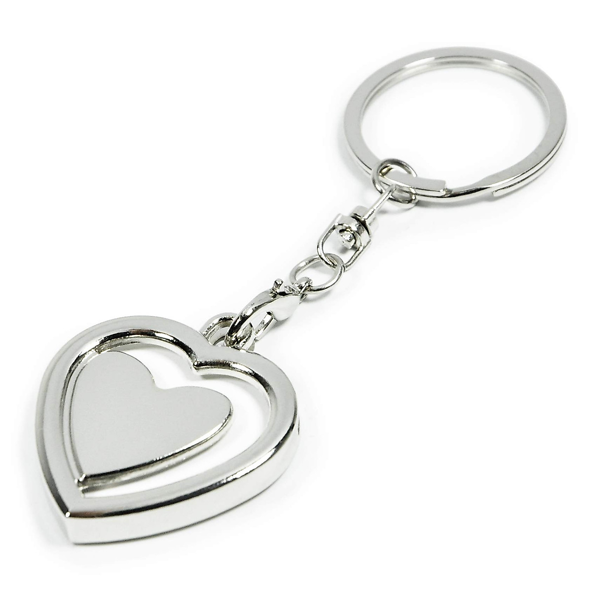 Elechobby Photo Keychain Keyring Picture Frames Commemorative Keychains (Silver Heart), Medium