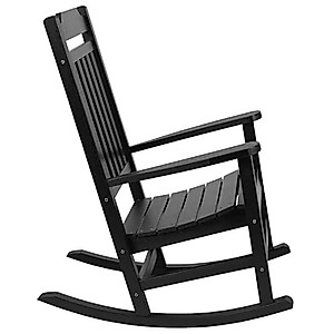 Flash Furniture Winston All-Weather Poly Resin Rocking Chair in Black