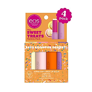 eos Super Soft Shea Lip Balm Sticks - Sweet Treats Variety Pack | Lip Moisturizer | 4 Lip Balms, Marshmallow