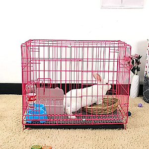 MUYG 11Pcs Rabbit Litter Box Toilet,Bunny Corner Litter Bedding Plastic Square Grate Guinea Pig Bunny Ferret Hamster Hedgehog, Potty Trainer Bedding Box for Guinea Pig Ferret Hamster Hedgehog (Pink)