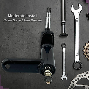 AlveyTech Left Spindle Steering Knuckle for the Coleman KT196 Go-Karts - Replacement Durable Off-Road 4-Wheeler Quad Parts, 196cc 6.5 Hp Gas Powered Go-Kart Vehicle Suspension Accessories, DIY Install