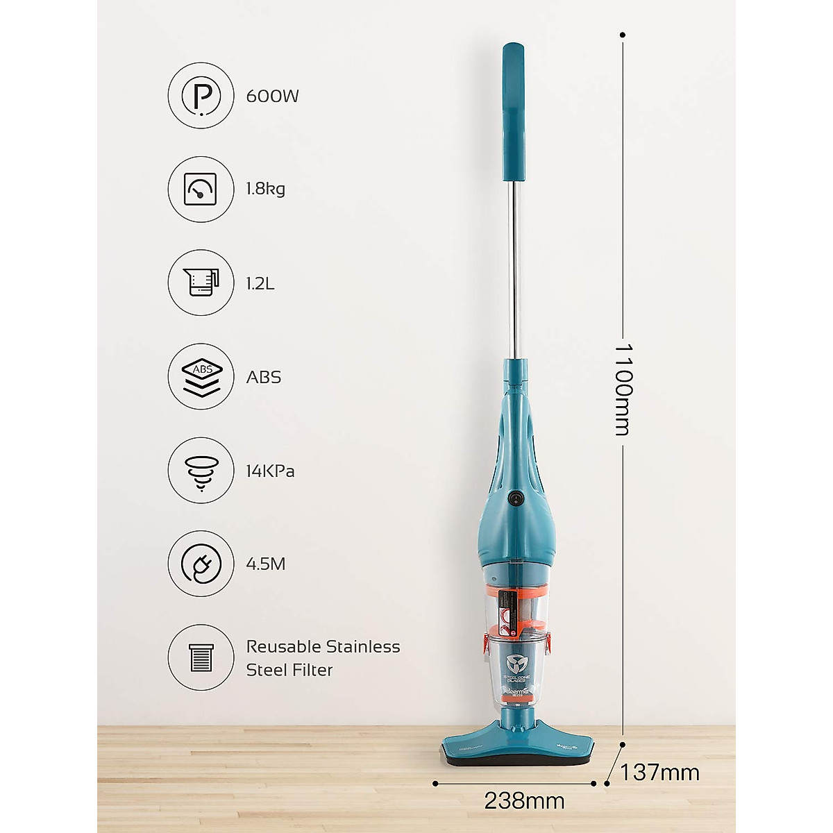 Deerma 2 in 1 Vacuum Cleaner, Handheld Lightweight Vacuum Cleaner with 13kpa Strong Suction Corded Upright Stick Vacuum for Hard Floor Car Pet Hair