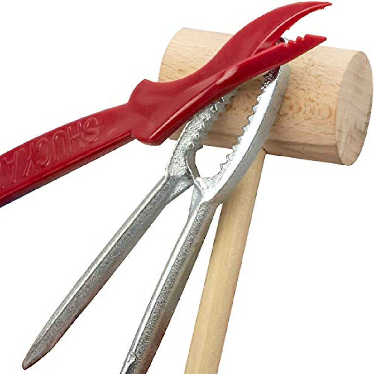 Cracker, Mallet and Sheller Seafood Combo Set 1Pk. All in One Pack Perfect for Eating Crab, Lobster, Crawfish or Deveining Shrimp. BPA Free Party Supplies for Feasts, Boils and Themed Restaurants.