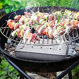 4 Pieces Smoker Box for Gas Grilling Stainless Steel Metal Grill Smoker Box BBQ Smoker Box Top Meat Smokers Box in Barbecue Grilling Accessories for Charcoal and Gas Grills, Add Smokey BBQ Flavor