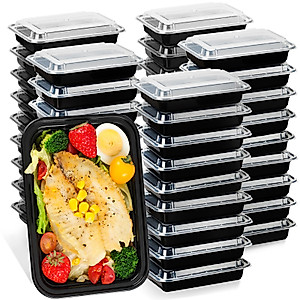 Moretoes 50 Pack Meal Prep Containers Reusable 28 Oz, Plastic Food Prep Containers with Lids, To Go Containers with Lids, BPA-Free, Microwave/Dishwasher/Freezer Safe