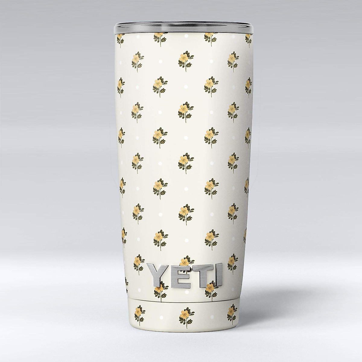 Design Skinz The Micro Daisy and Polka Dot Pattern - Skin Decal Vinyl Wrap Kit Compatible with The Yeti Rambler Cooler Tumbler Cups