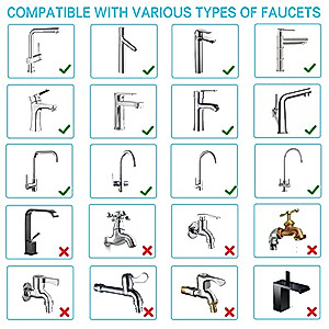 YCYYYDS Rotating Faucet Extender 1440° Large-Angle Splash Faucet with 2 Water Outlet Modes Splash Filter Faucet Aerator for Kitchen and Bathroom Sink Faucet Extender (Black)