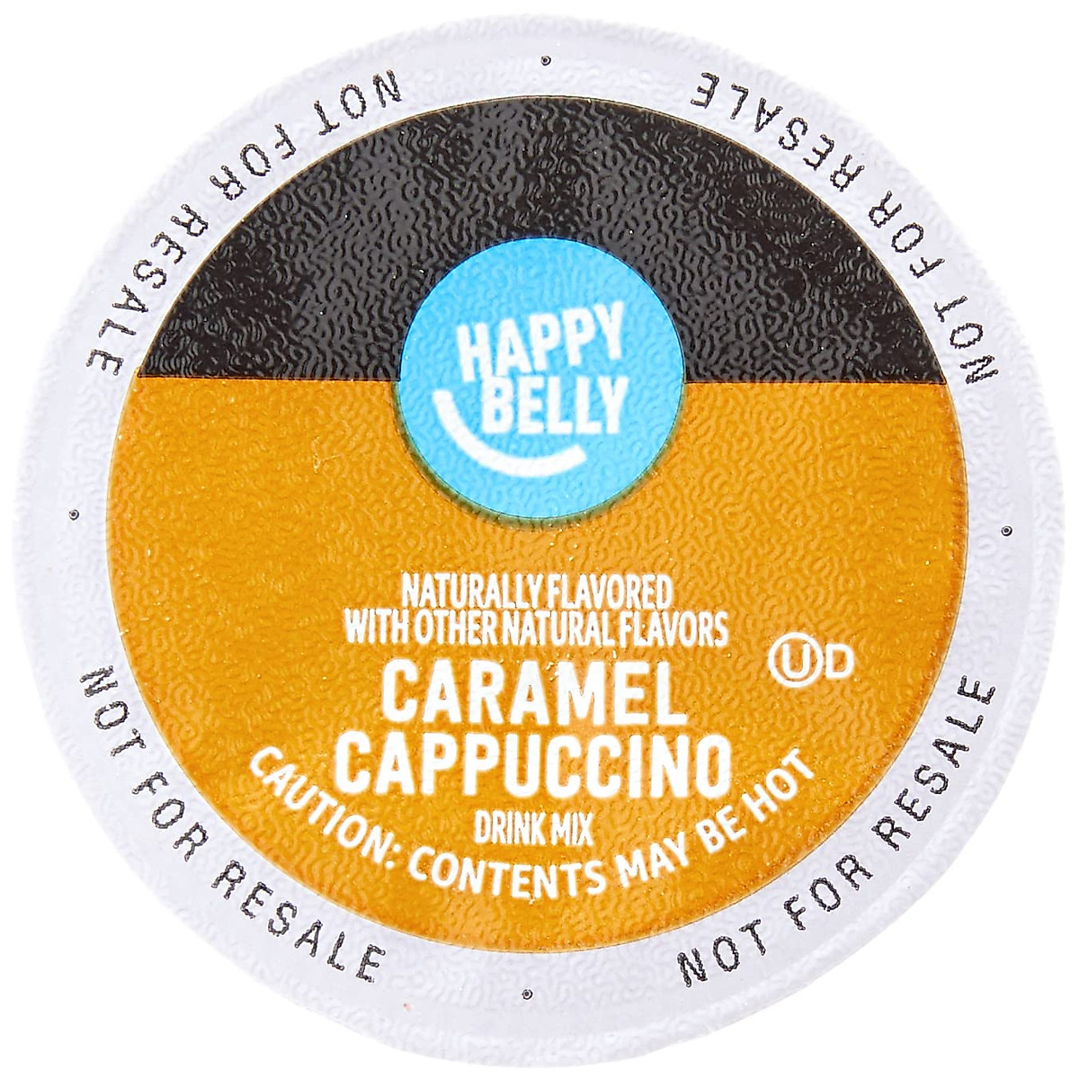 Amazon Brand - Happy Belly Cappuccino Coffee Pods Compatible with 2.0 K-Cup Brewers, Caramel Flavored, 24 Count