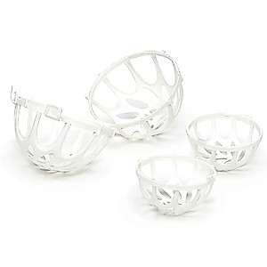 Home Basics Round Plastic White Laundry Bra Ball for Machine Washing Delicates 2 Interlocking Balls | Lock Closure for Secure Fit | Protects Delicates
