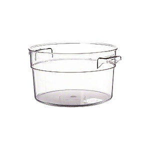 Thunder Group Polycarbonate Round Food Storage Container, 2-Quart, Clear